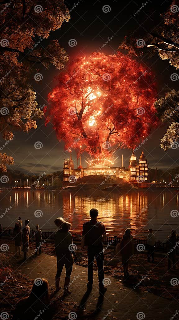 Firecrackers Exploding in the Air for Celebration Stock Illustration ...