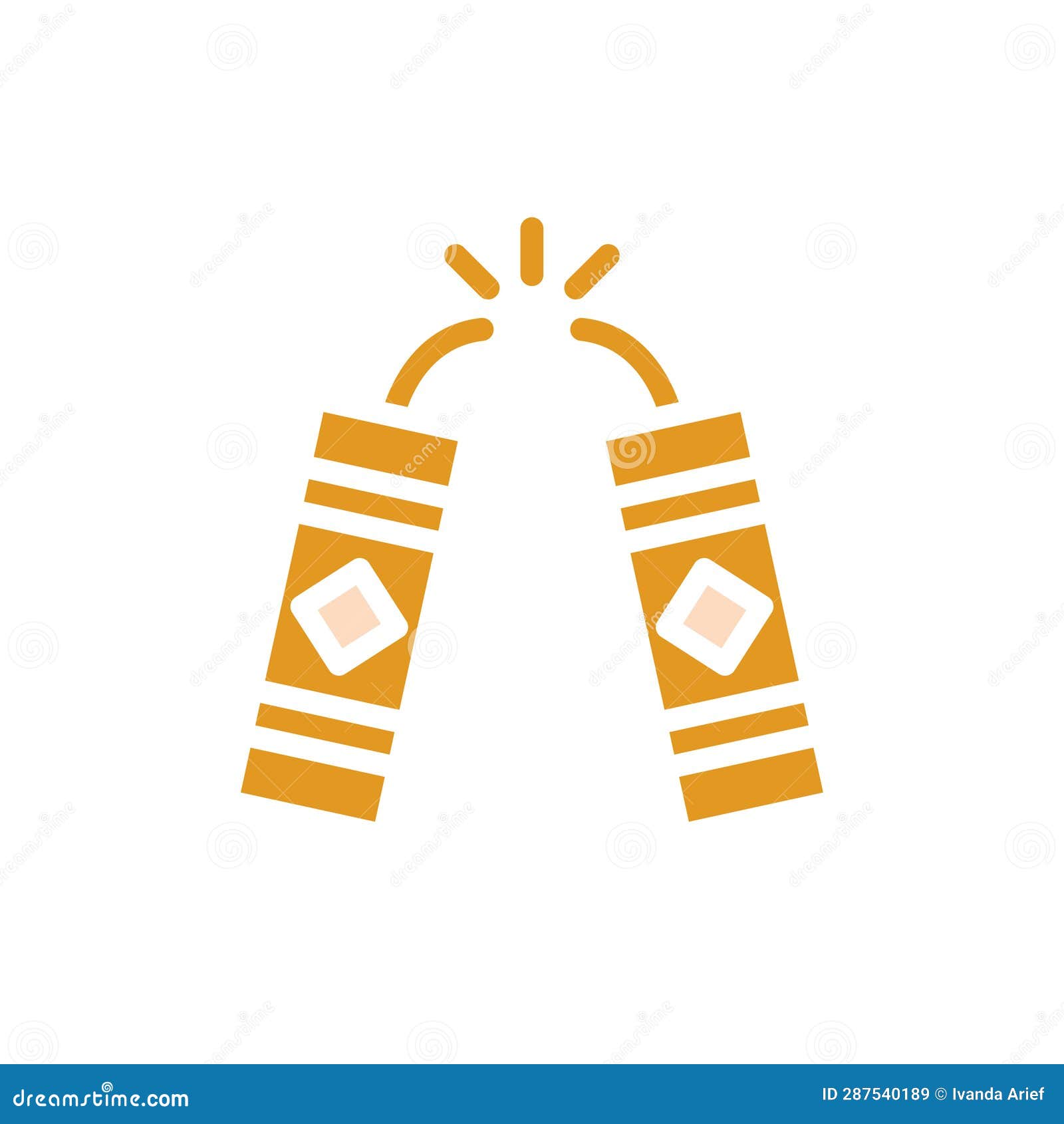 Firecrackers Icon Solid Orange Yellow Colour Chinese New Year Symbol ...