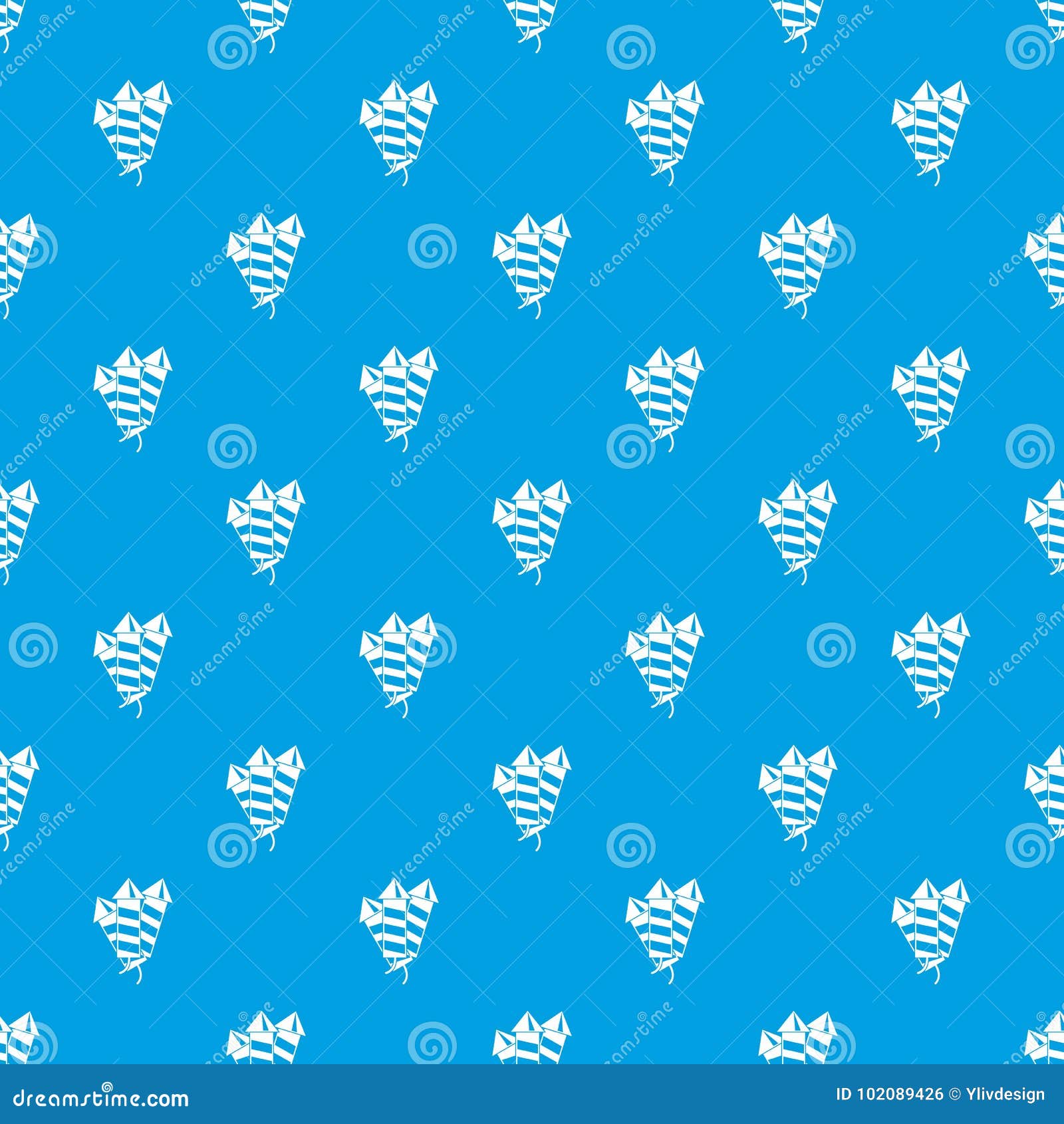 Firecrackers Pattern Seamless Blue Stock Vector - Illustration of ...