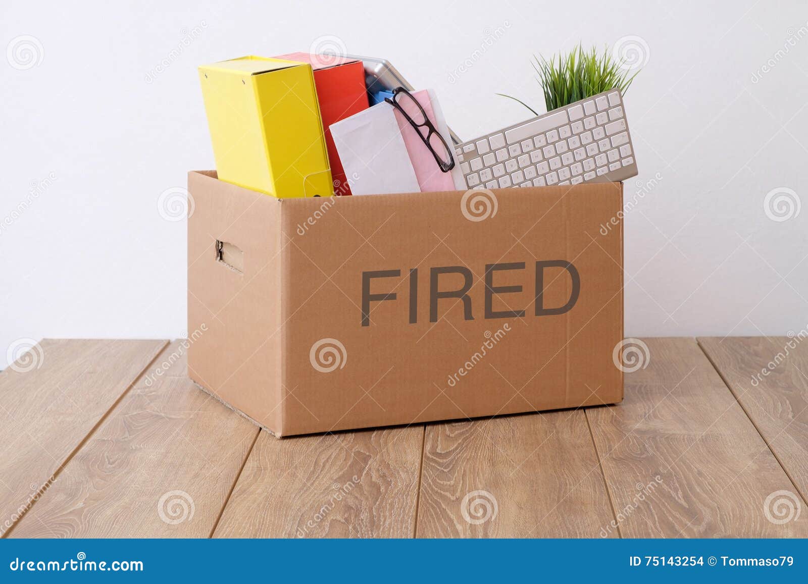 Fired businessman box stock photo. Image of dismissed - 75143254