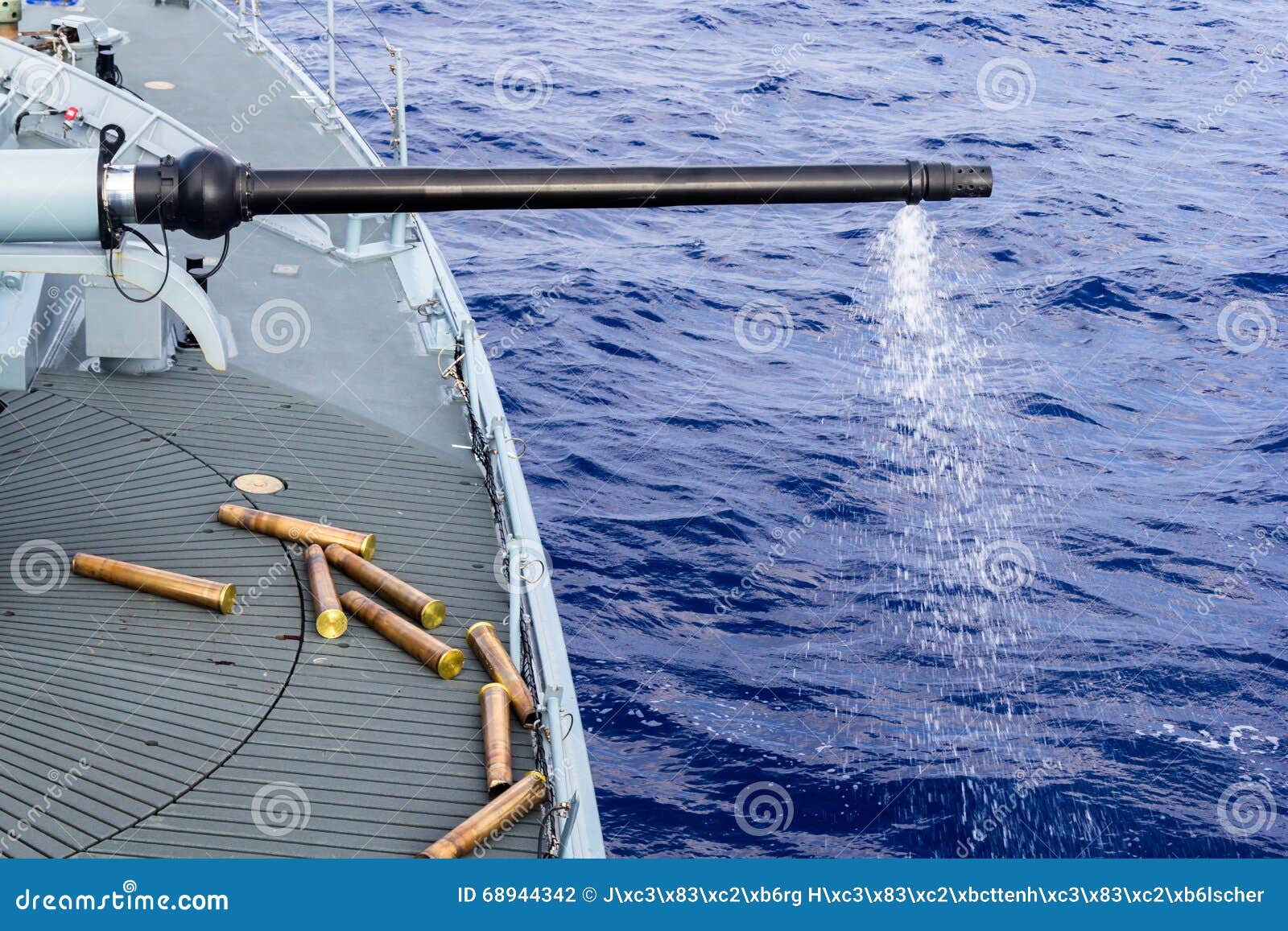 Fired Cannon from a Warship in Sea Stock Photo - Image of gray ...