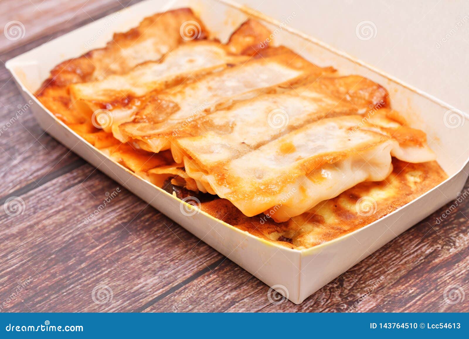 Takeaway Box of Fired Dumpling Stock Photo - Image of cuisine, asian ...