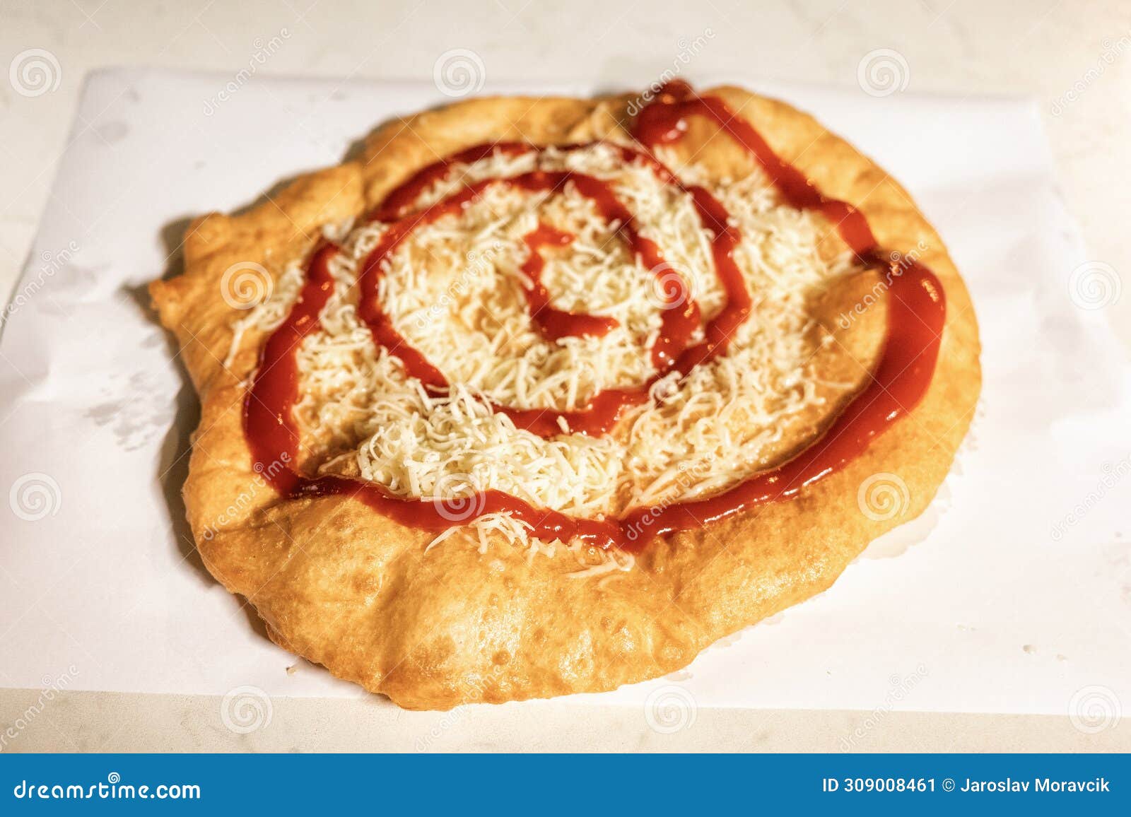 Fired Flatbread - Langos - Typical Hungarian Food Stock Image - Image ...