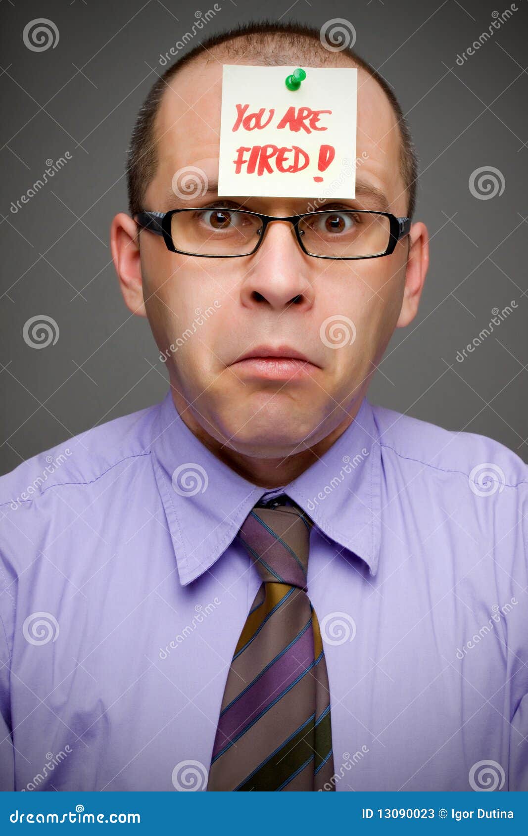 Fired from job stock image. Image of pinned, head, portrait - 13090023