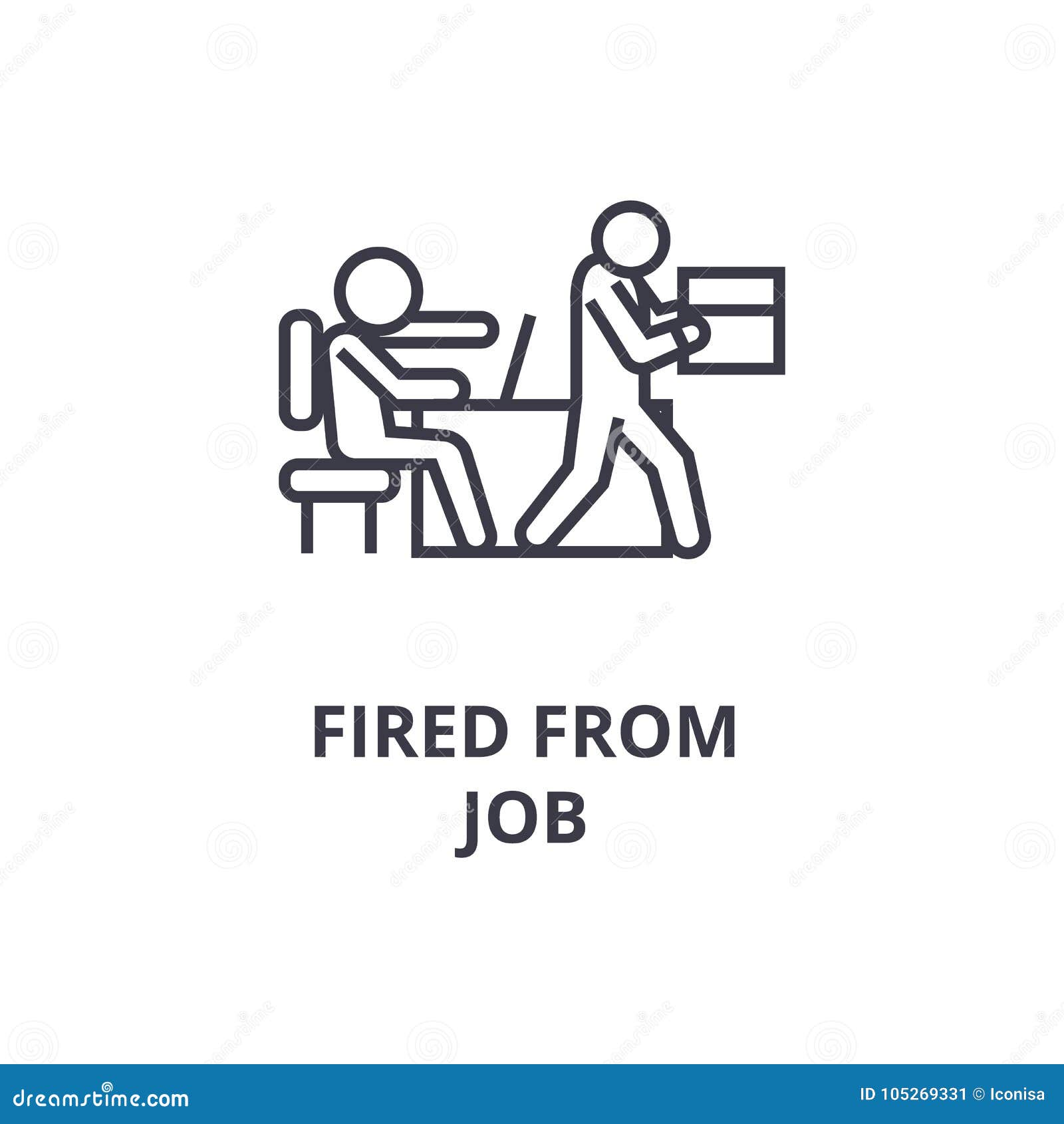 Fired from Job Line Icon, Outline Sign, Linear Symbol, Vector, Flat ...
