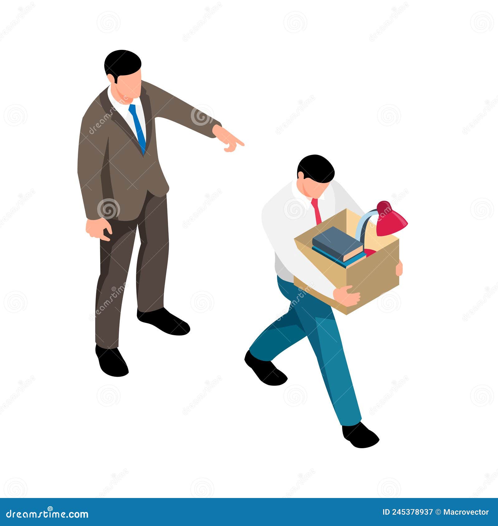 Fired Man Illustration stock vector. Illustration of work - 245378937