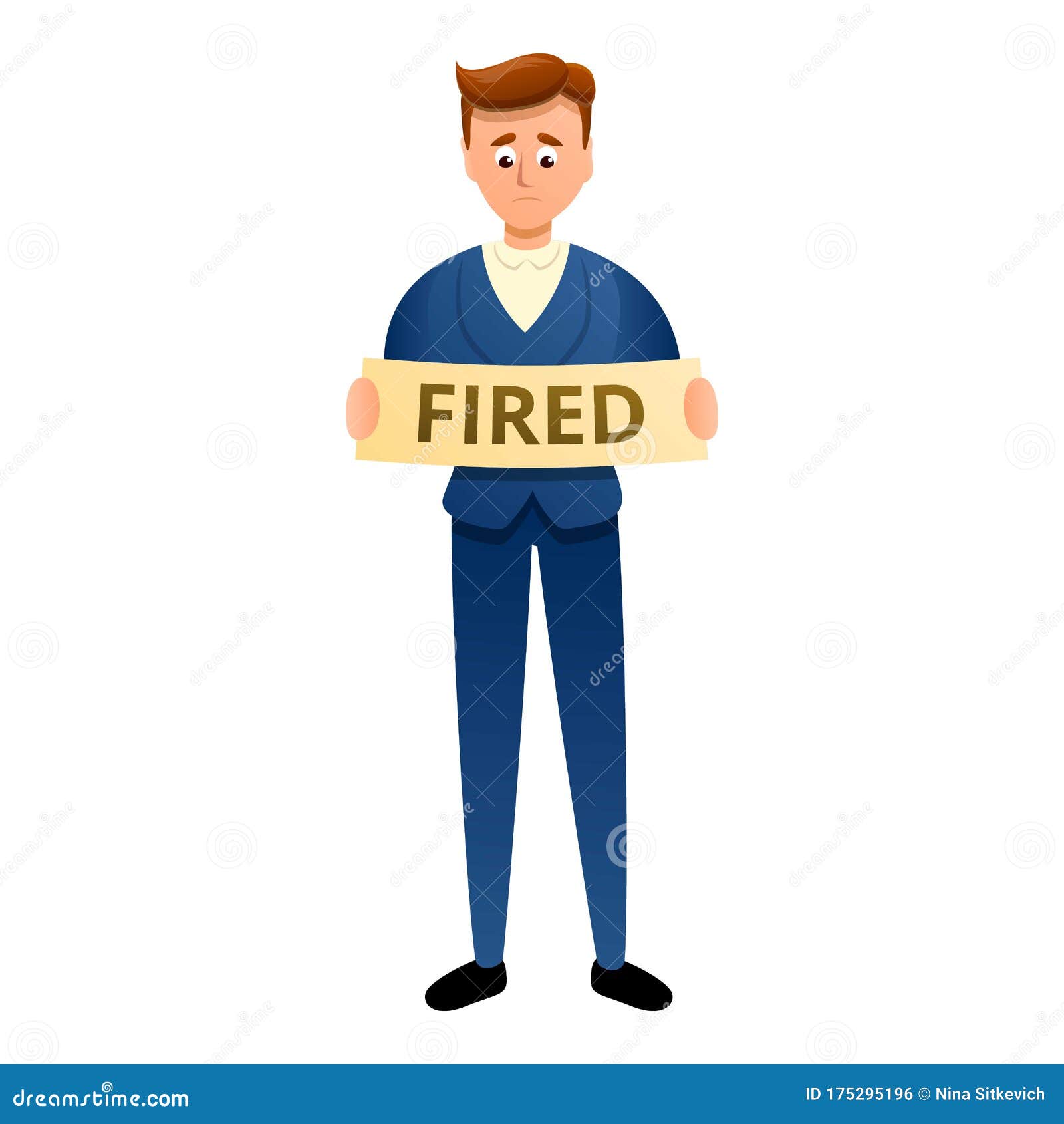 Fired Office Worker Icon, Cartoon Style Stock Vector - Illustration of ...