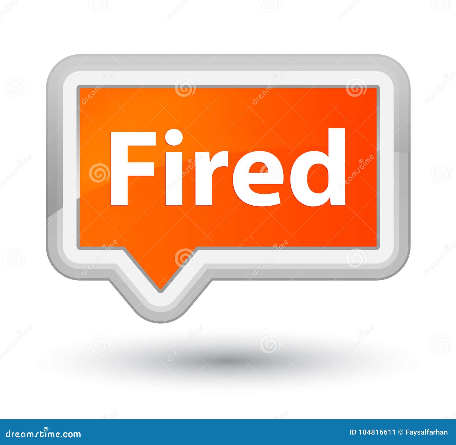Fired Prime Orange Banner Button Stock Illustration - Illustration of ...