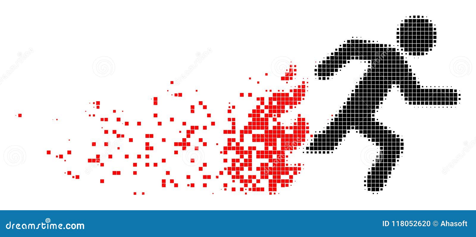 Fired Running Man Decomposed Pixel Icon Stock Vector - Illustration of ...