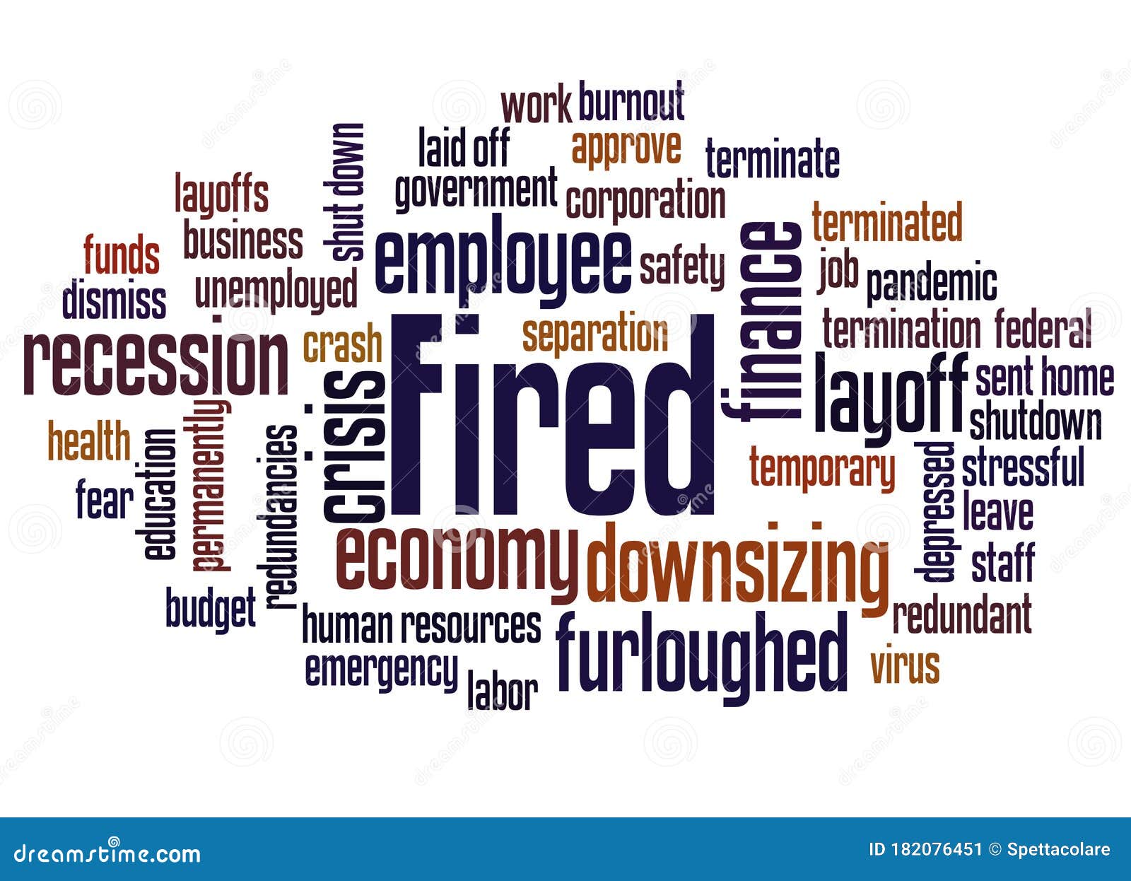 Fired word cloud concept stock illustration. Illustration of labor ...