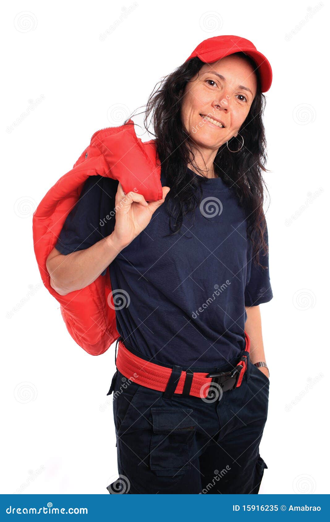 Firefighter stock image. Image of lady, firefighter, caucasian - 15916235