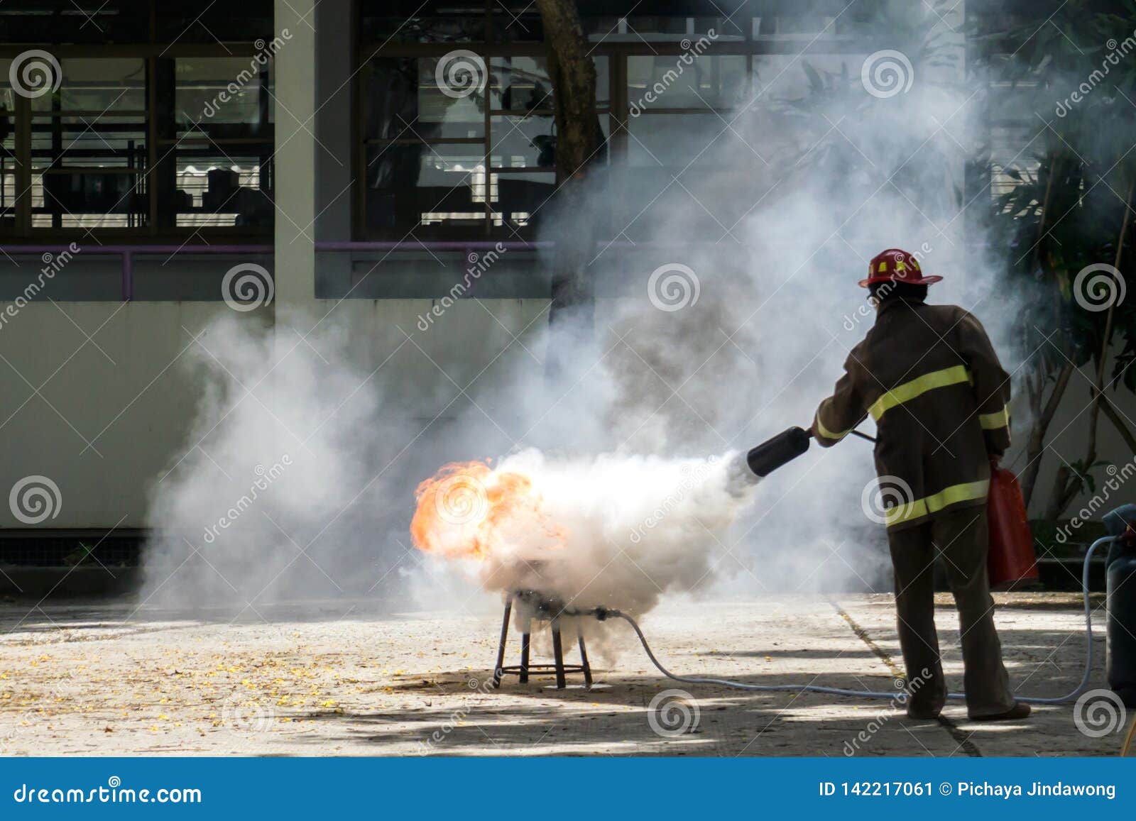 Fire Extinguisher In Action