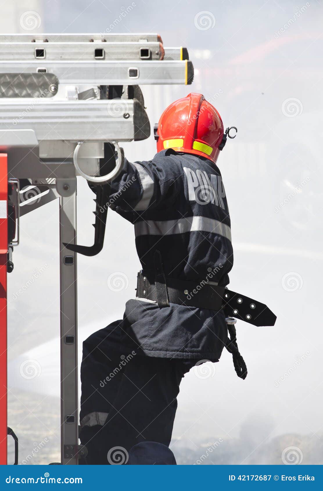 Firefighter in action stock image. Image of brave, resistant - 42172687