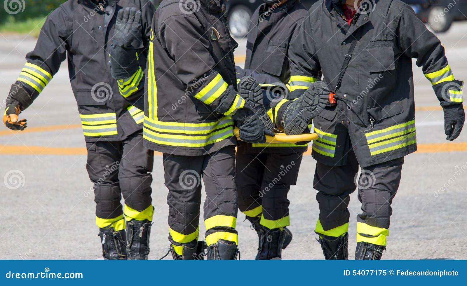 Firefighter in Action with Foam To Put Out the Fire Stock Image - Image ...