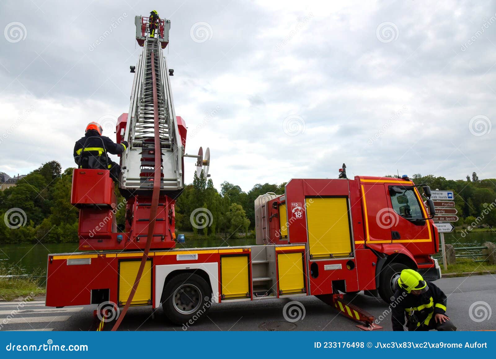 Firefighter in Action during a Training Stock Photo - Image of france ...