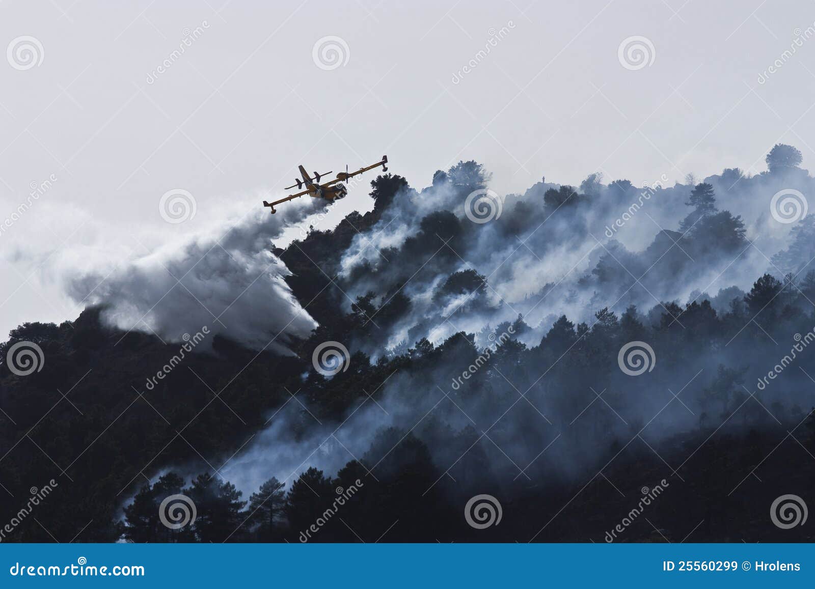 Firefighter Aircraft in Spain Forest Fire Editorial Stock Image - Image ...