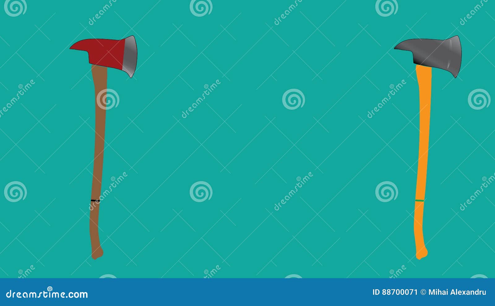 Firefighter Ax - Red Ax - Two Models Stock Illustration - Illustration ...