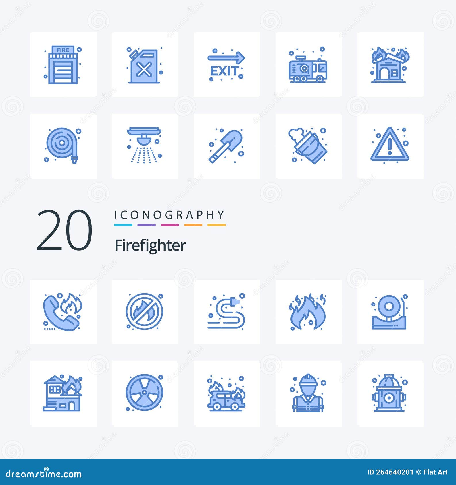 20 Firefighter Blue Color Icon Pack. Like Navigation. Fire Exit. Fire ...