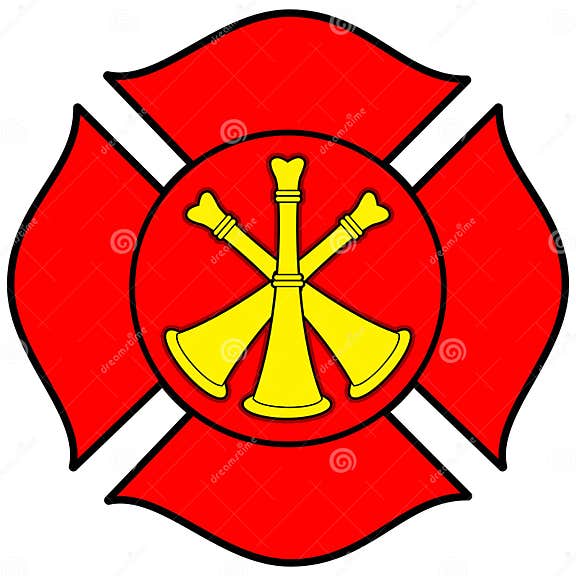 Firefighter Bugle Badge stock vector. Illustration of jumper - 54364563