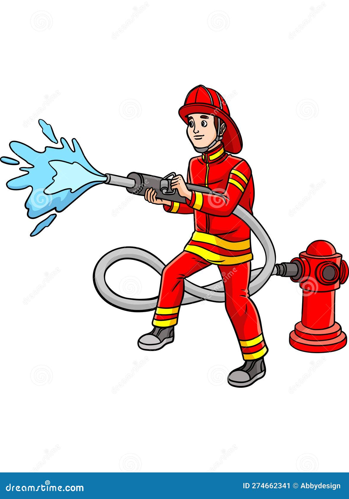 Firefighter Cartoon Colored Clipart Illustration | CartoonDealer.com ...