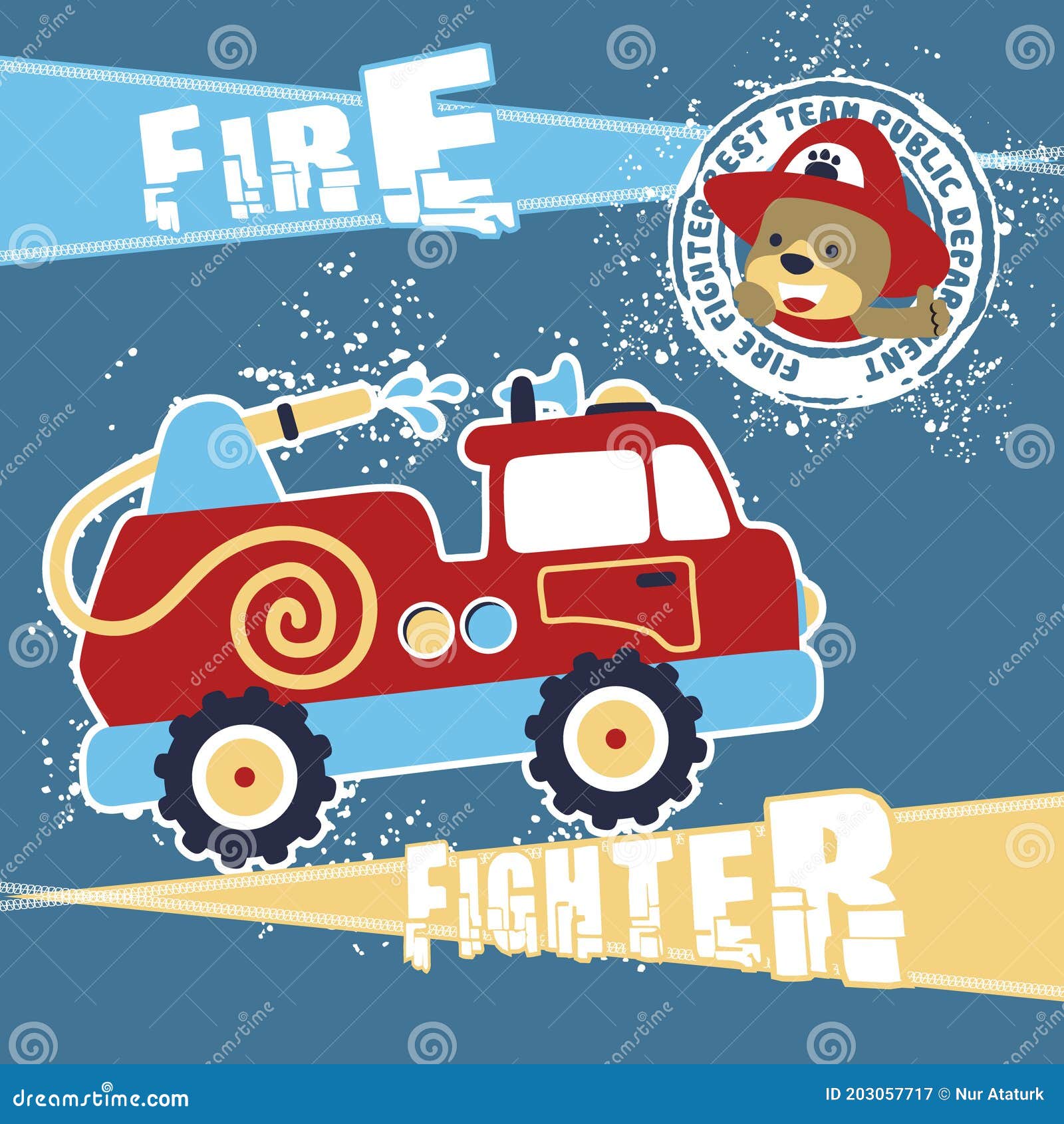 Firefighter Teddy Bear With Pink Fluffy Fur Wearing Firemans Hat And ...