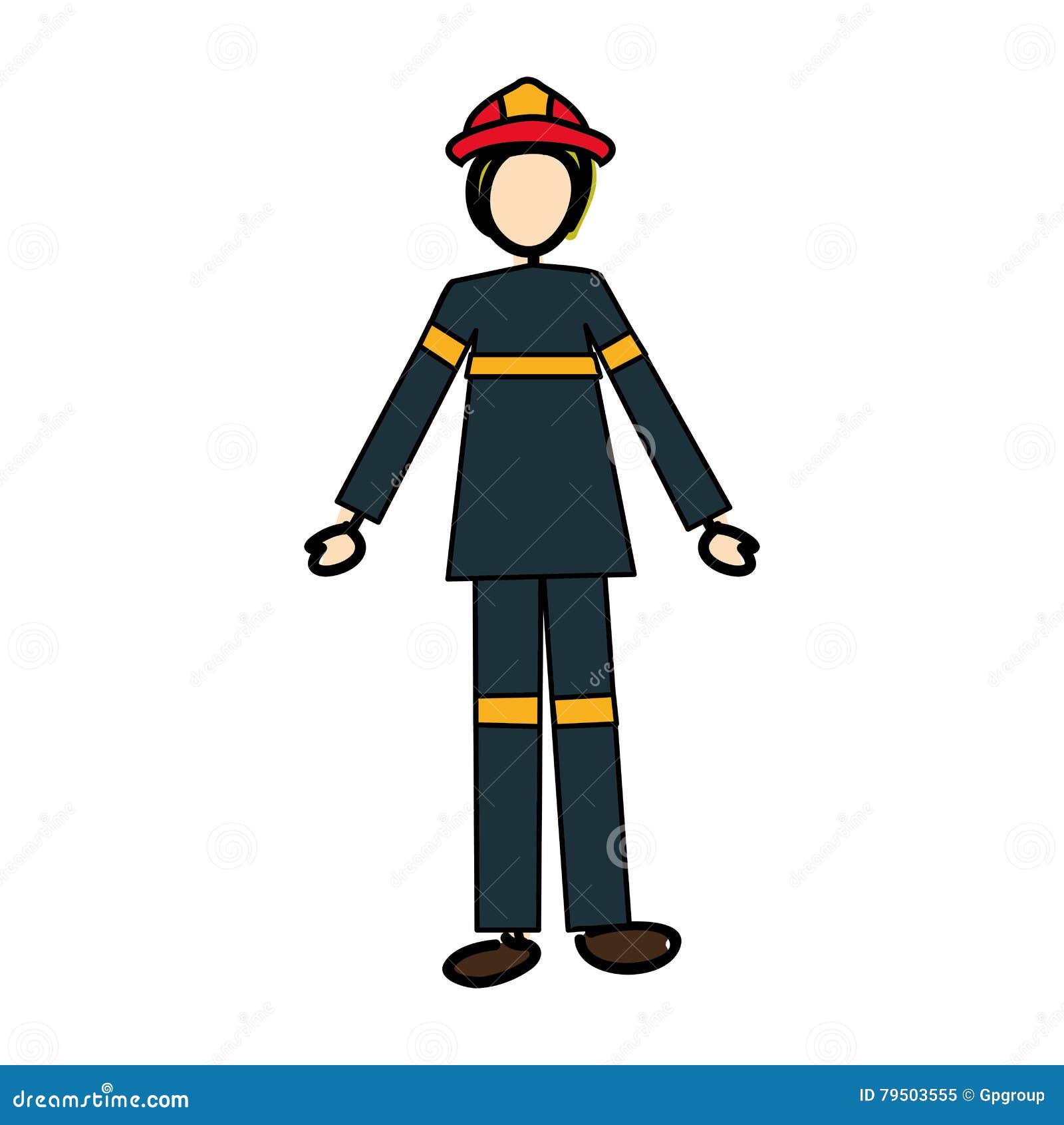 Firefighter Cartoon Icon Image Stock Vector - Illustration of person ...