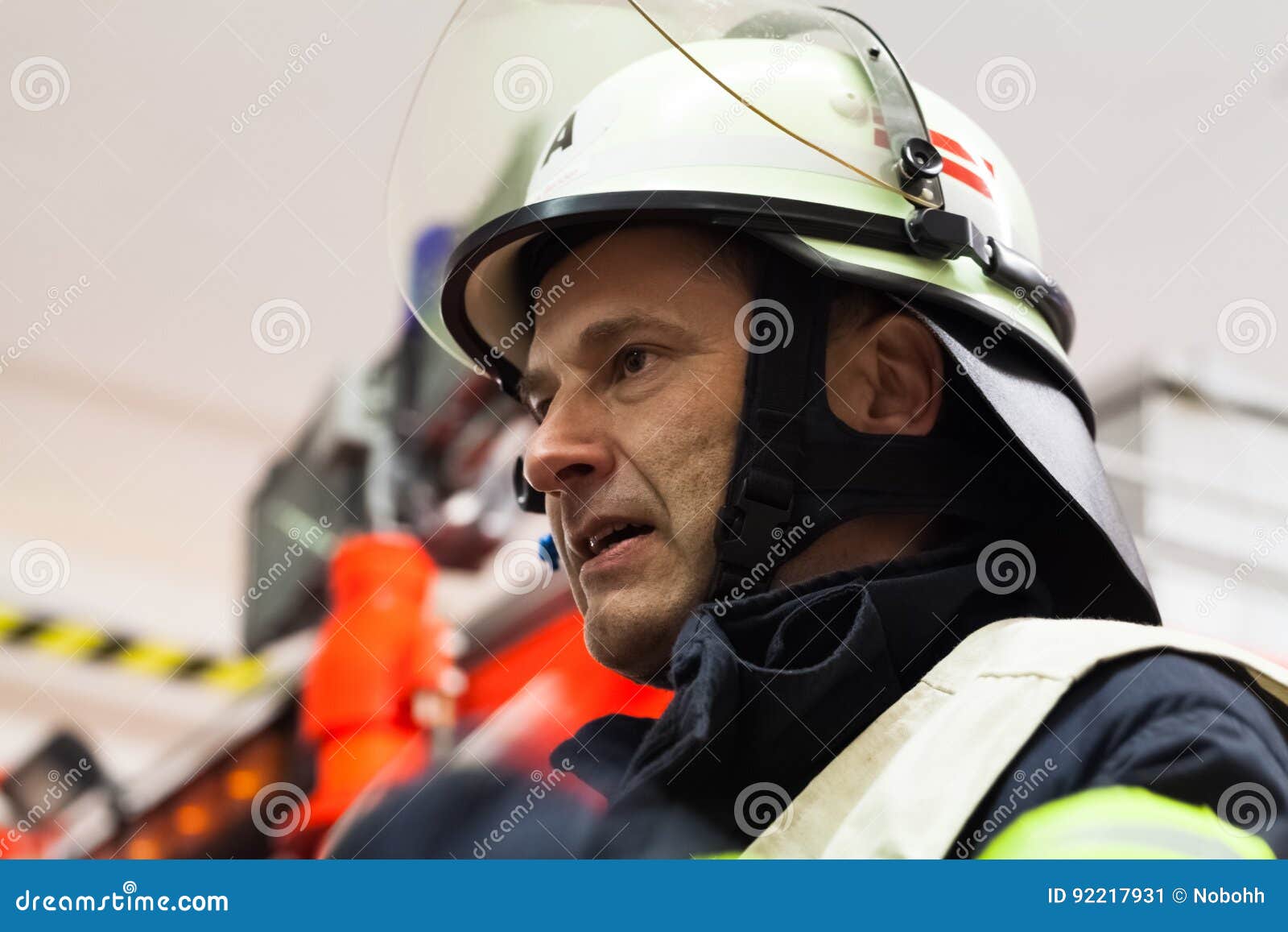 Firefighter Chief in Portrait Observed the Fire Service Editorial Photo ...