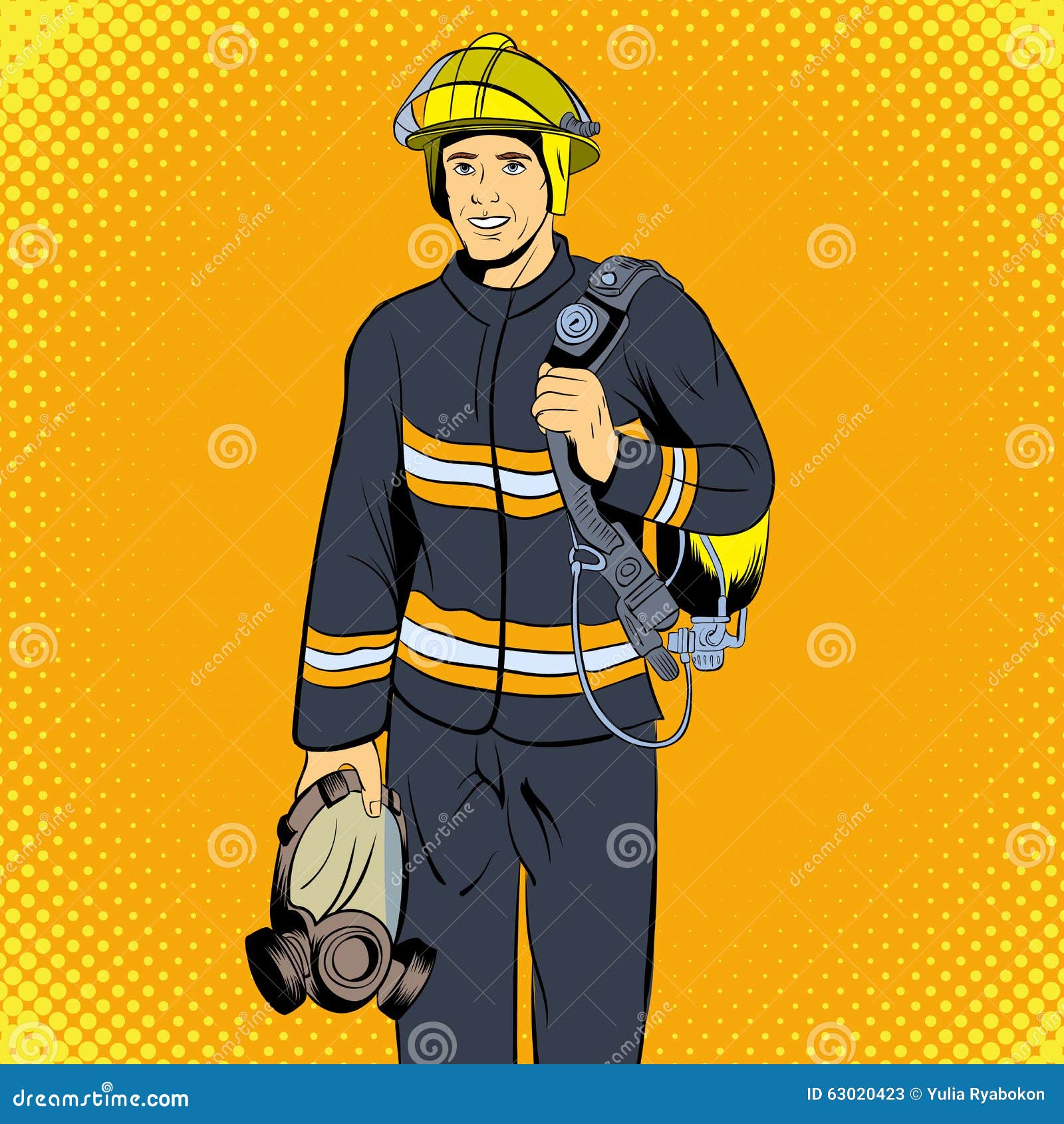 Firefighter Comics Character Stock Vector - Illustration of costume ...