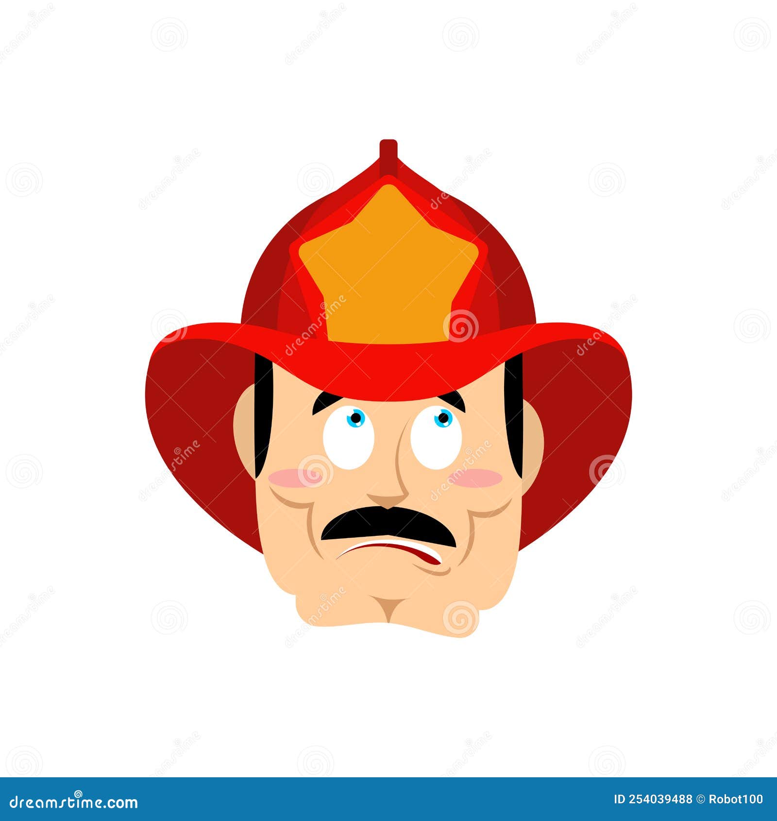 Firefighter Confused Emoji. Fireman is Perplexed Emotions Stock Vector ...