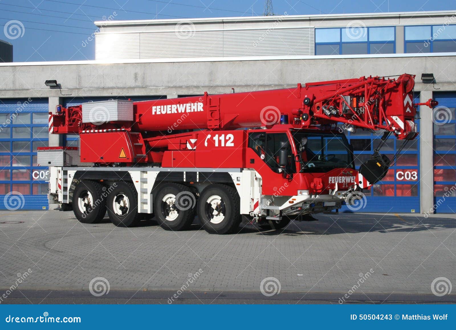 Firefighter crane truck stock image. Image of height - 50504243