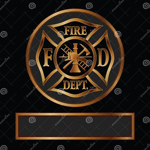 Firefighter Cross Gold with Name Space Stock Illustration ...