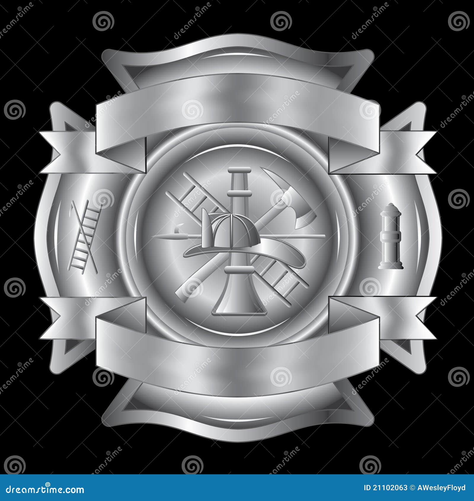 Firefighter Cross Silver stock vector. Illustration of ladder - 21102063