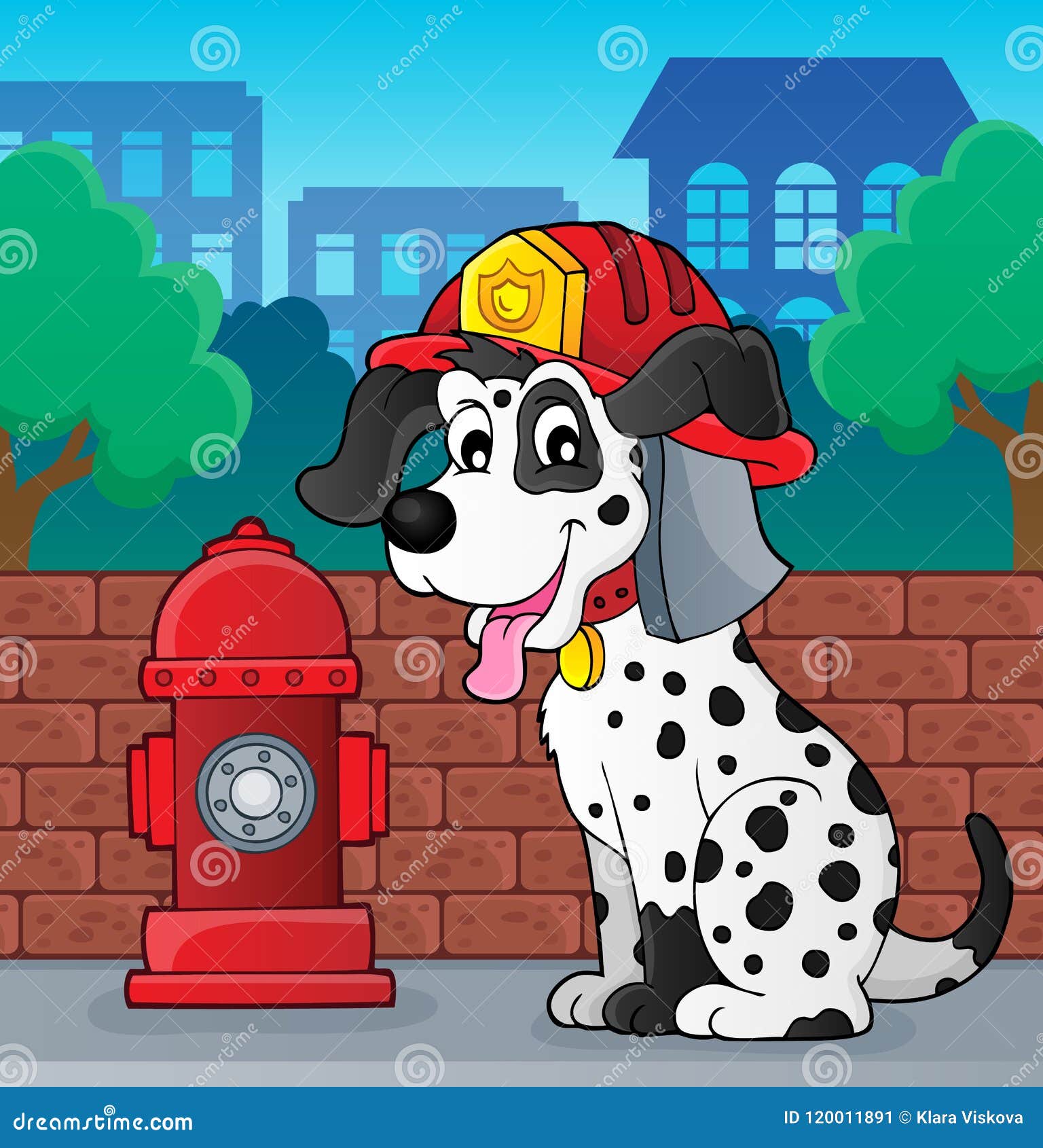Firefighter Dog Theme 1 Vector Illustration | CartoonDealer.com #120011818