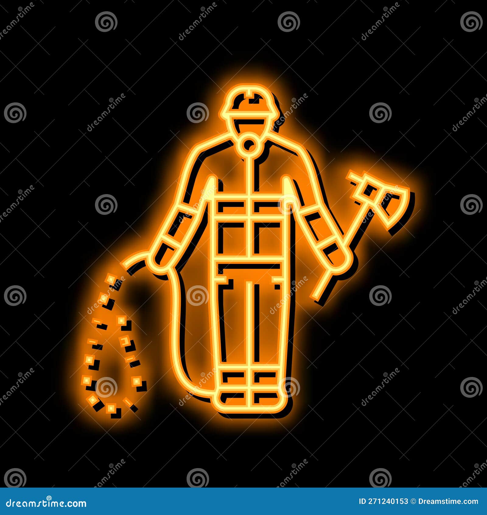 Firefighter Emergency Worker Neon Glow Icon Illustration Stock Vector ...