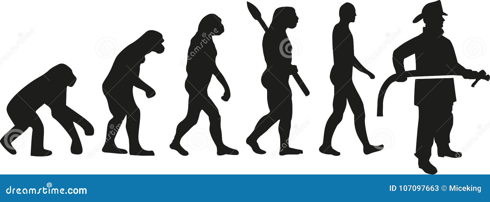 Firefighter Evolution Vector Stock Vector - Illustration of protection ...