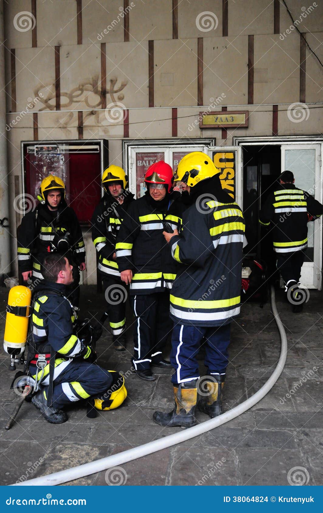 Firefighter Fighting for a Fire Attack Editorial Stock Image - Image of ...