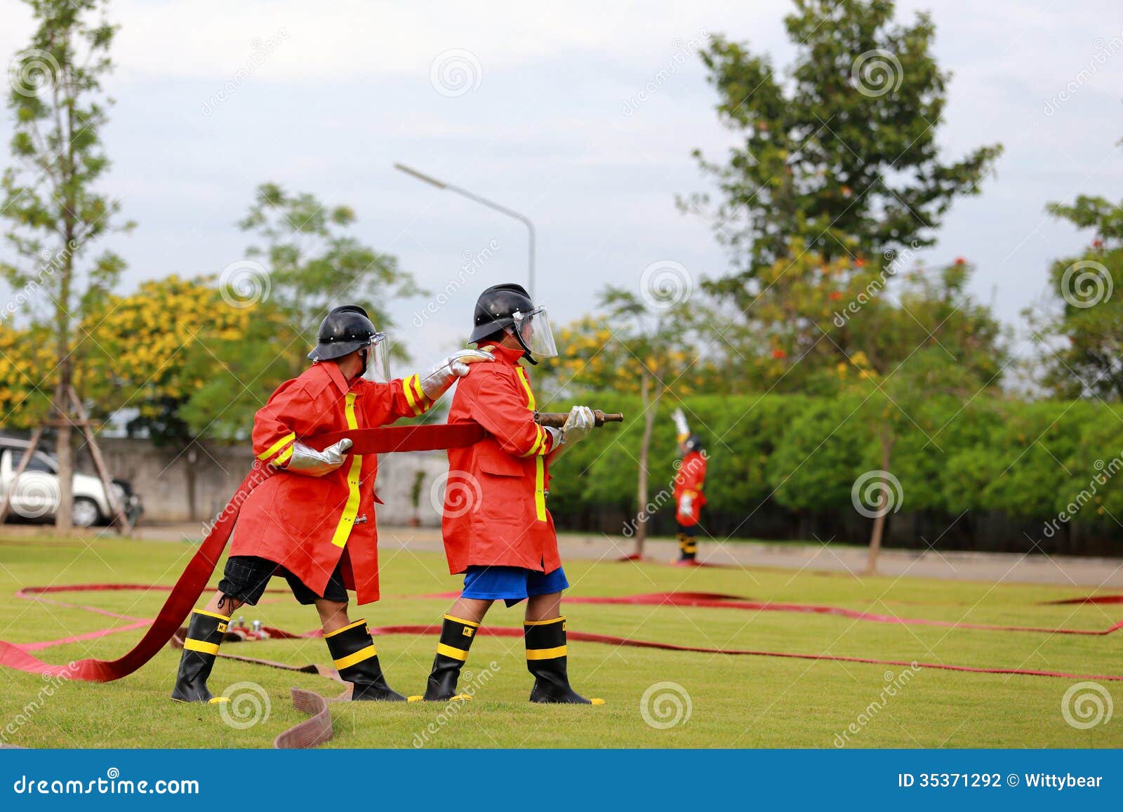 Firefighter Fighting for Fire Attack Training Editorial Photography ...