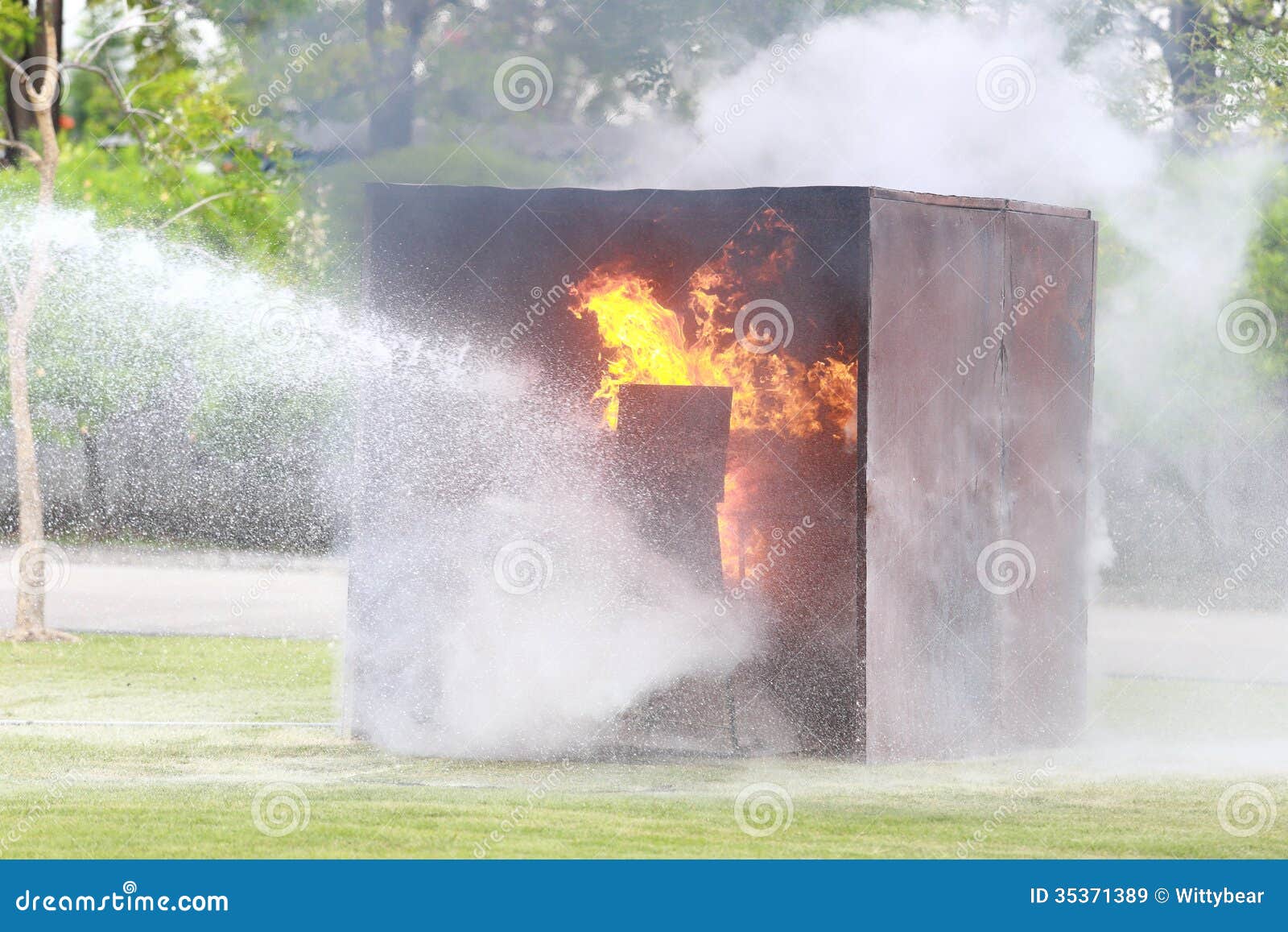 Firefighter Fighting for Fire Attack Training Stock Image - Image of ...