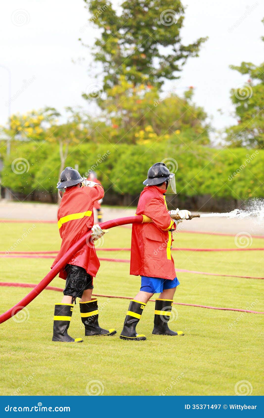 Firefighter Fighting for Fire Attack Training Stock Image - Image of ...