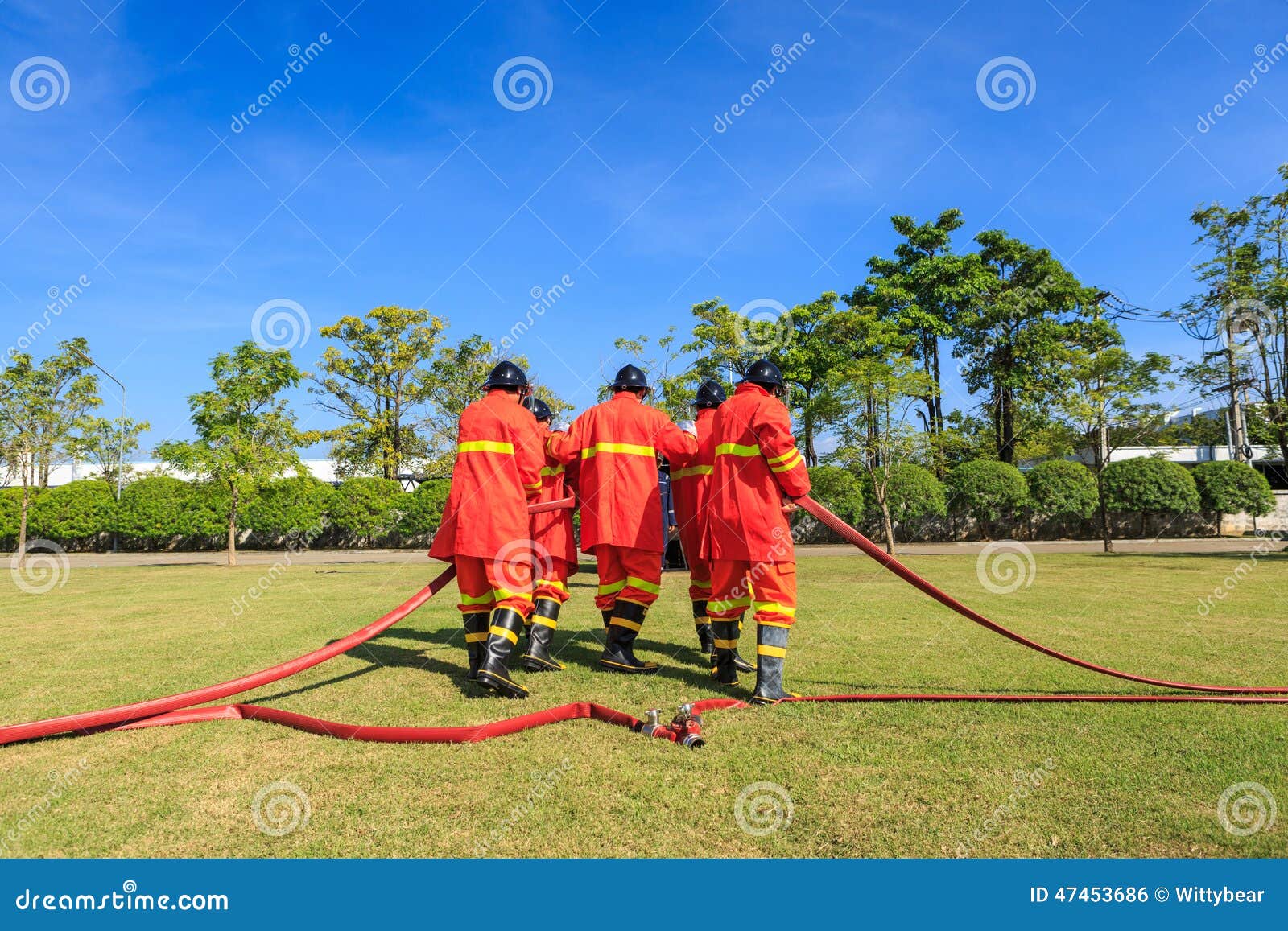 Firefighter Fighting for Fire Attack Training Stock Photo - Image of ...
