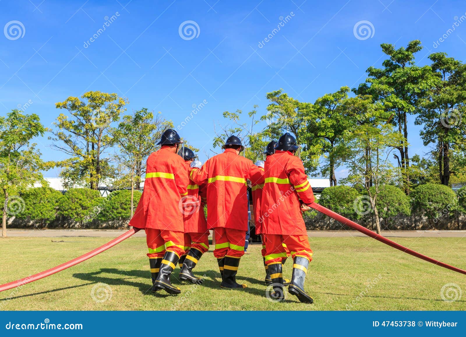 Firefighter Fighting for Fire Attack Training Stock Photo - Image of ...