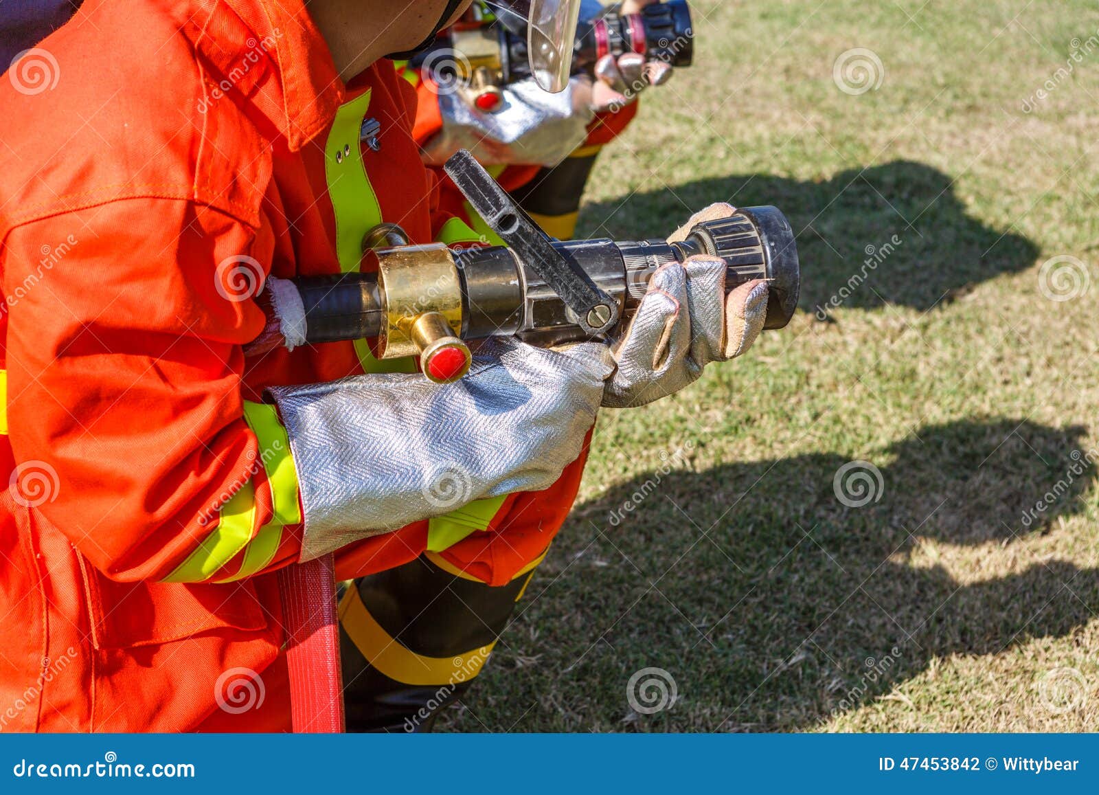 Firefighter Fighting for Fire Attack Training Editorial Photography ...