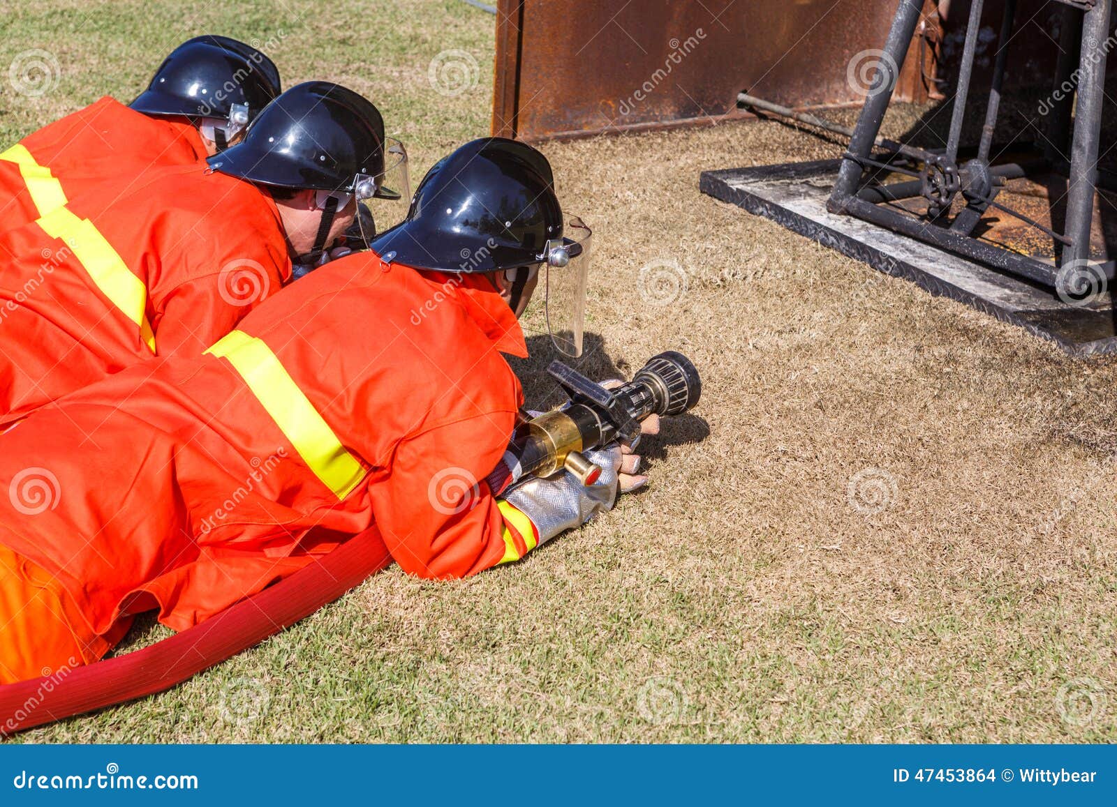 Firefighter Fighting for Fire Attack Training Editorial Stock Image ...