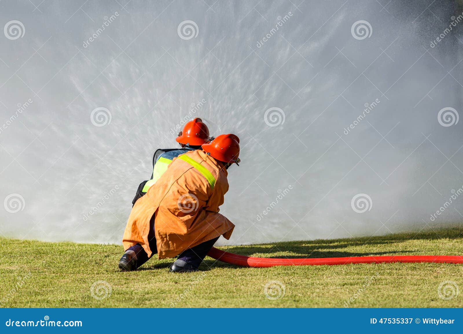 Firefighter Fighting for Fire Attack Training Stock Image - Image of ...