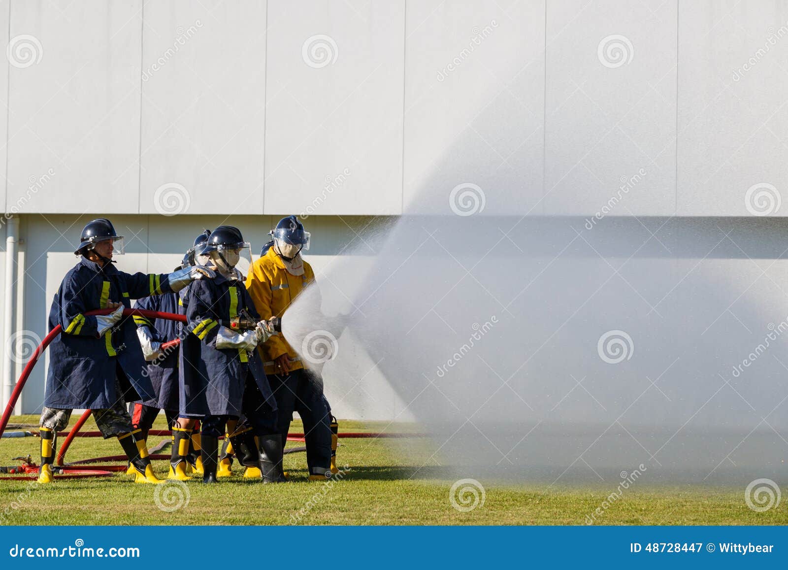 Firefighter Fighting for Fire Attack Training Editorial Photography ...
