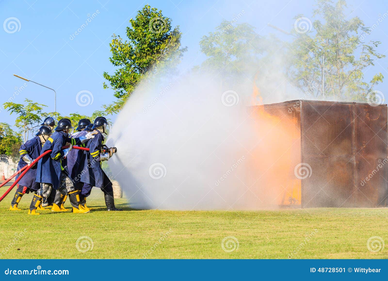Firefighter Fighting for Fire Attack Training Editorial Photo - Image ...
