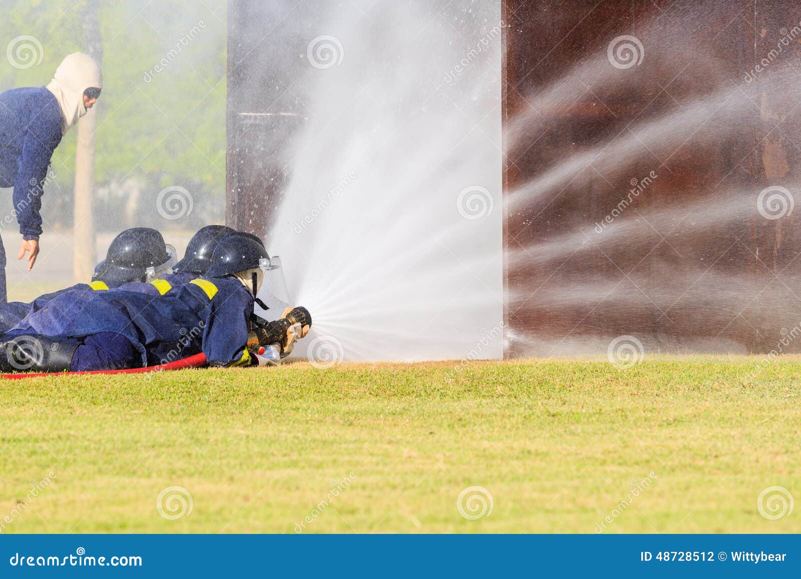 Firefighter Fighting for Fire Attack Training Editorial Photography ...