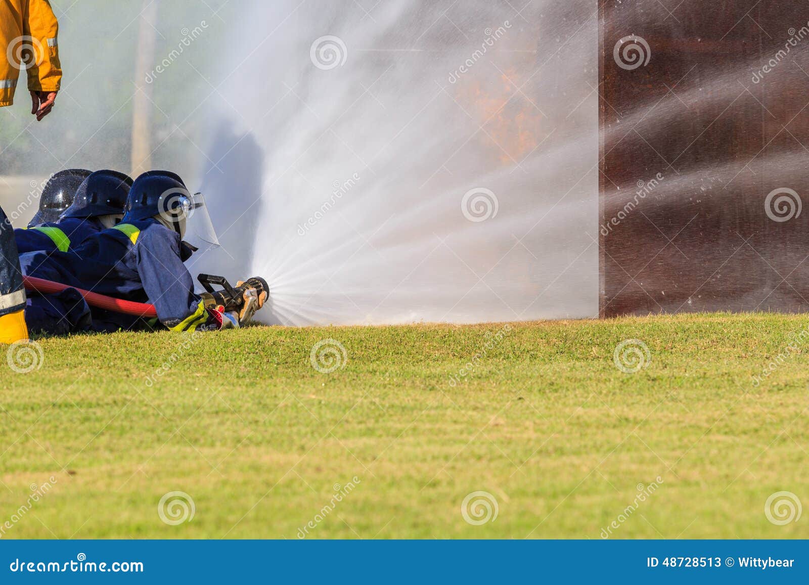 Firefighter Fighting for Fire Attack Training Editorial Stock Photo ...