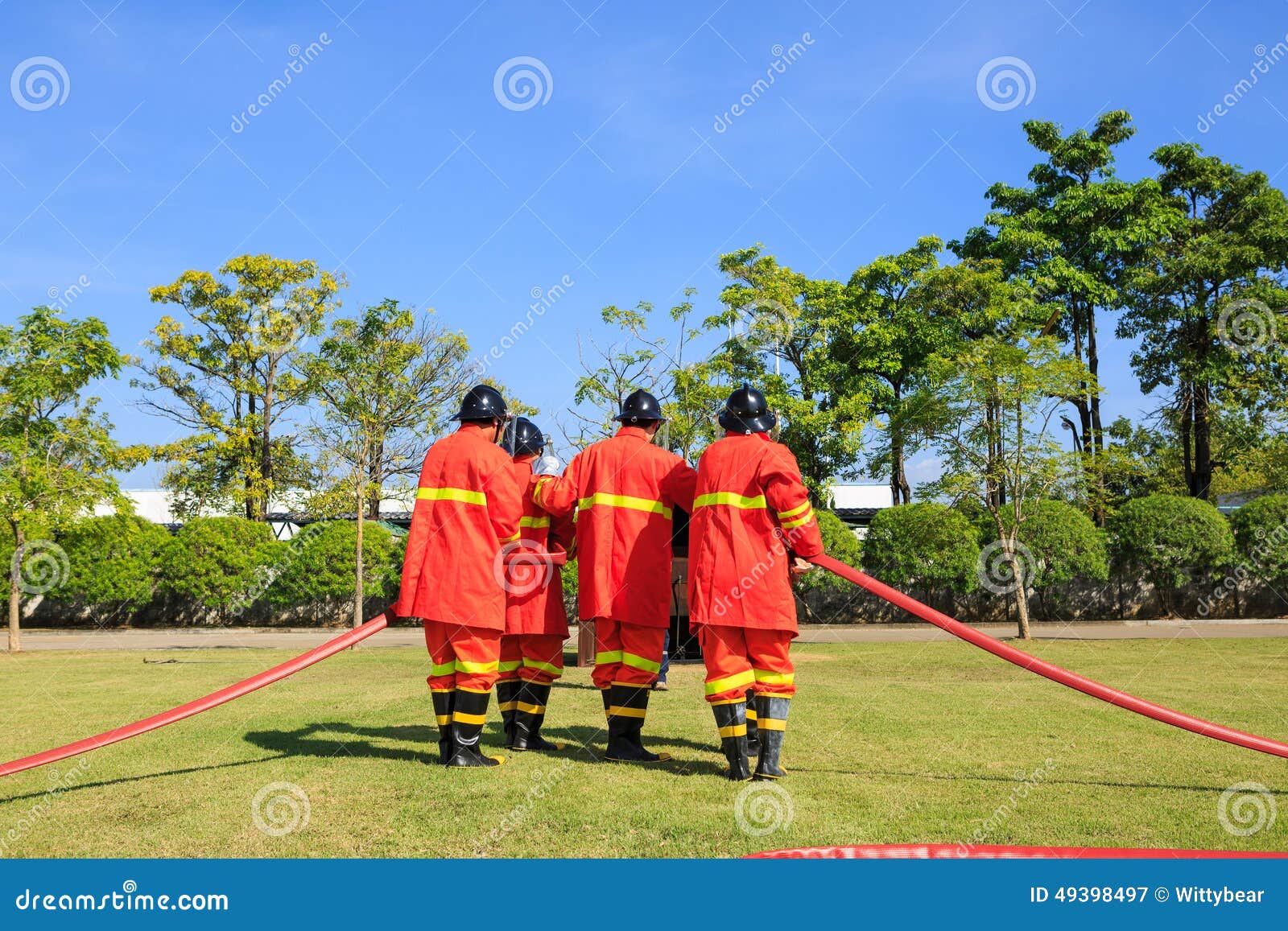 Firefighter Fighting for Fire Attack Training Editorial Photography ...