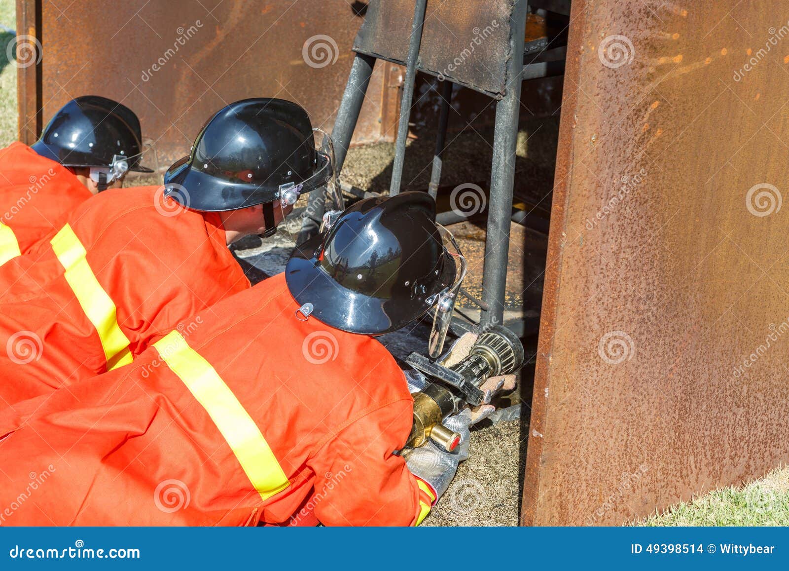Firefighter Fighting for Fire Attack Training Editorial Stock Image ...